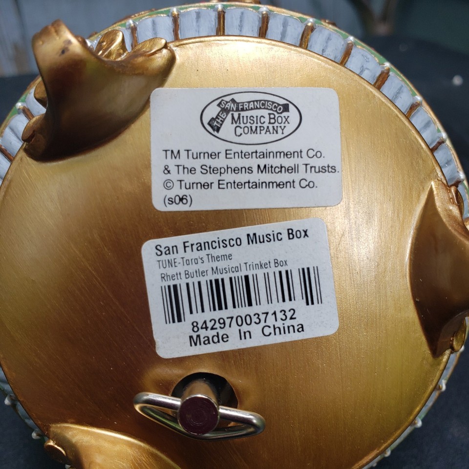 San Francisco Music Box Rhett Gone With The Wind Trinket Music Box No ...