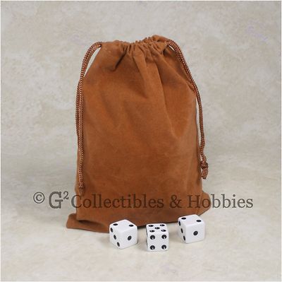 NEW 5" x 7" Brown Velveteen Cloth Dice Bag RPG D&D Tokens Game Counter ...