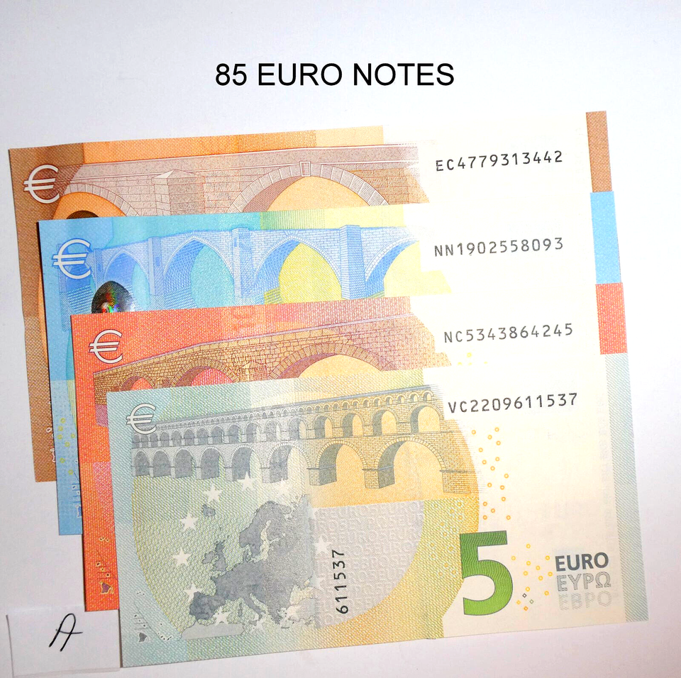 SET of EURO BANK NOTES UNCIRCULATED 1 x 5, 1 x 10, 1 x 20, & 1 x 50 ...