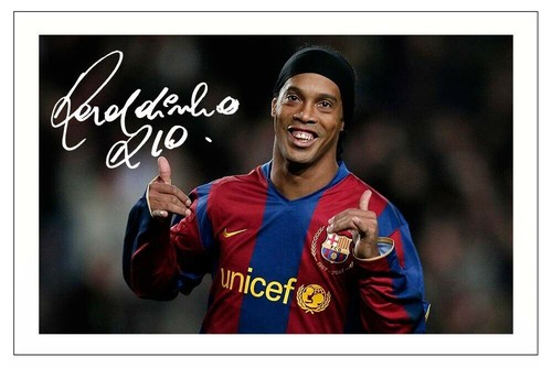 RONALDINHO - FC BARCELONA AUTOGRAPH SIGNED PHOTO POSTER | eBay
