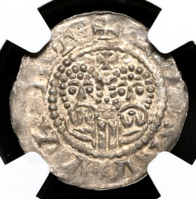 NETHERLANDS, Friesland. Egbert II, 1068-1090, Silver Denier, NGC MS62 ...