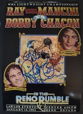 RAY BOOM BOOM MANCINI BOXER CHAMPION SUPERSTAR SIGNED AUTOGRAPHED 4X6 ...
