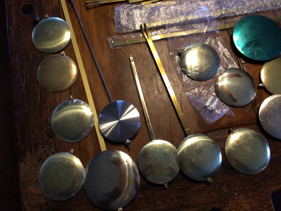 Large Lot of Clock Pendulums,Rods,Brass,Gold Tone,Wall Clock,Clock ...
