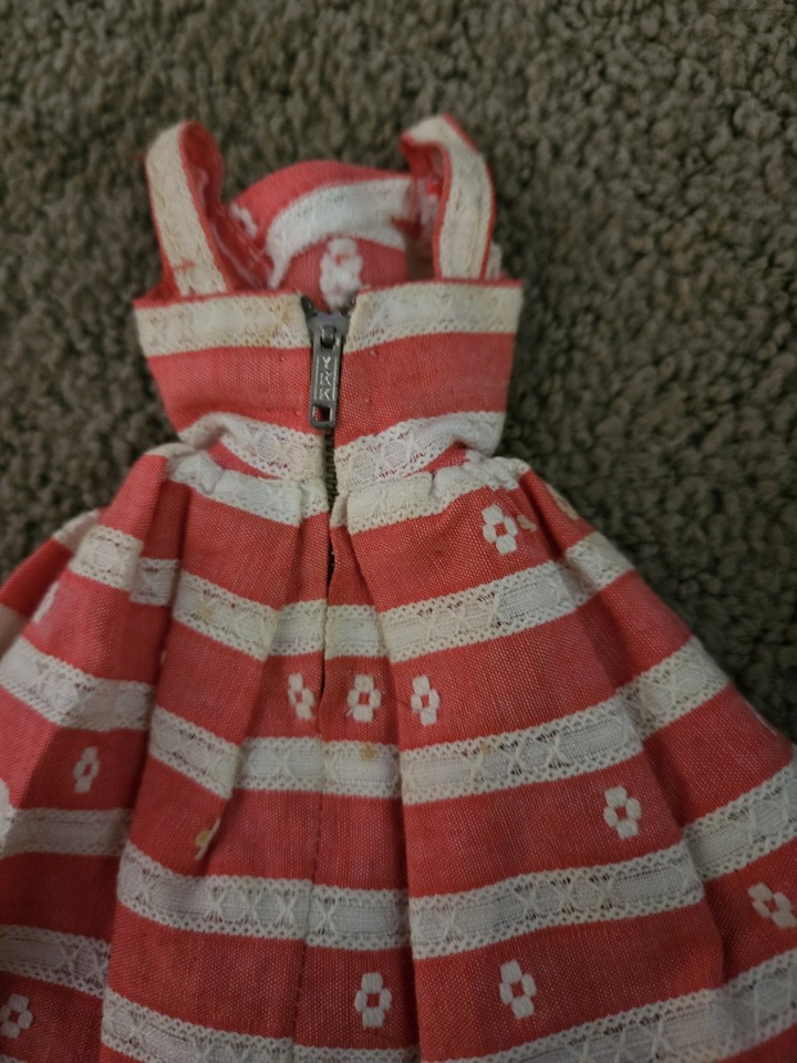Vtg Barbie 1960 Pink /red Trim Dress. | eBay