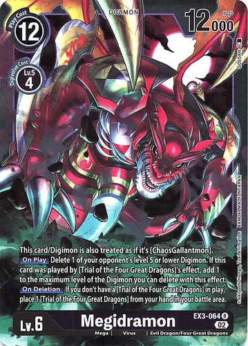 Digimon TCG EX3-064 Megidramon Rare Draconic Roar Card Game EX3-064 | eBay