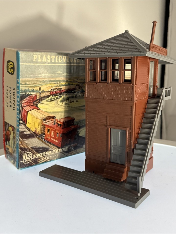 Plasticville USA 1402 79 Switch Tower Junction Building Model Train Kit ...