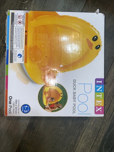 Intex Duck Baby Pool Inflatable Blow up Splash Squeakers Shaded Canopy ...