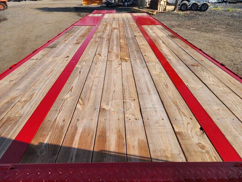 30 ft flatbed trailer gooseneck equipment hauler mega ramps 25+5 10 ton ...