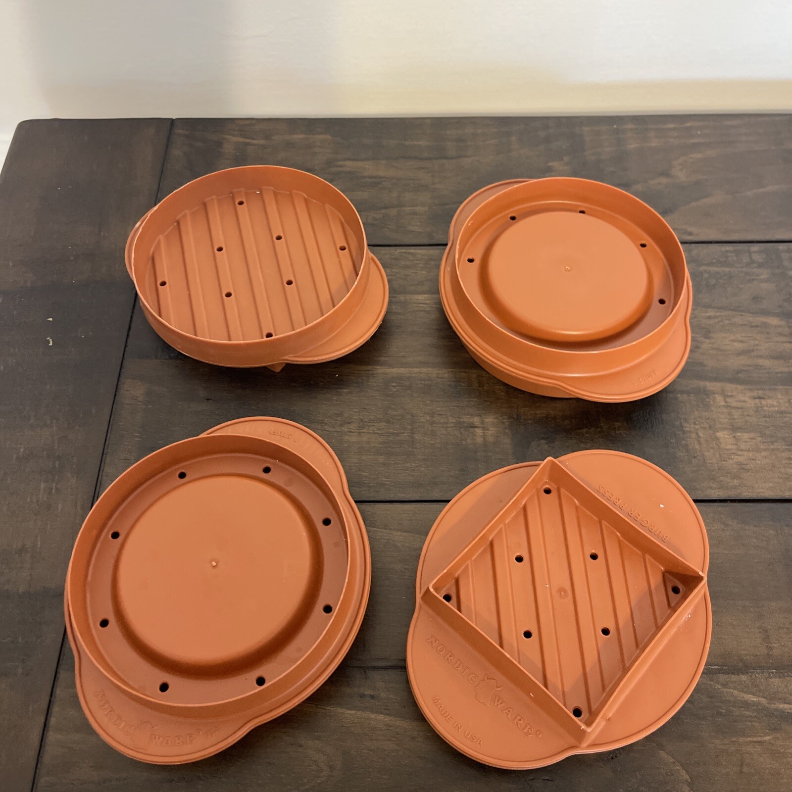 Set of 2 Nordic Ware 3 In 1 Hamburger Press & Stuffed Burger Maker ...