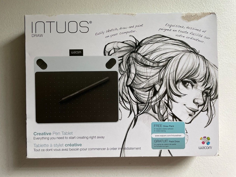 Wacom Intuos Draw Creative Graphics Tablet - CTL490W0 with Original Box ...