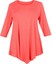 LADIES V-CUT TUNIC TOP PLUS SIZE LOOSE LADIES DRESS SWING BAGGY 3/4 ...