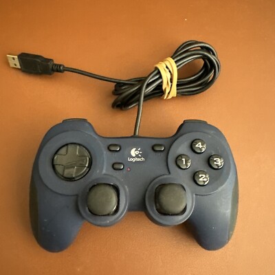 Logitech Dual Action Controller USB PC Blue Black Wired - Not Tested | eBay