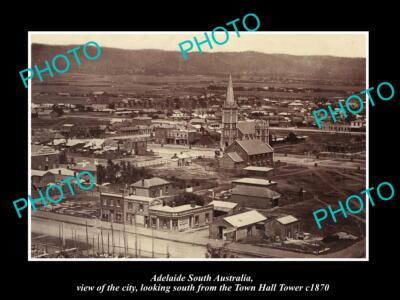 OLD LARGE HISTORIC PHOTO ADELAIDE SOUTH AUSTRALIA EARLY VIEW OF CITY ...