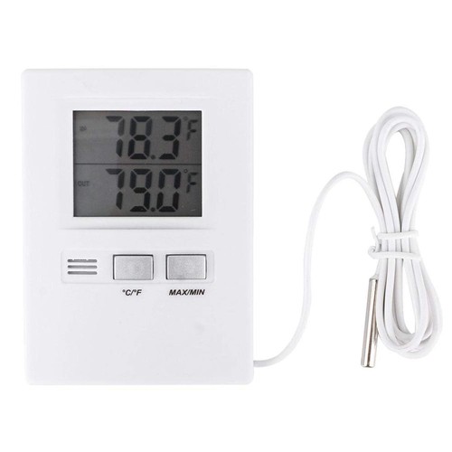 Indoor Outdoor Wired Temperature Meter, Digital Thermometer with Sensor ...