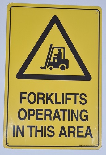 FORKLIFTS OPERATING IN THIS AREA 450x300mm Metal Safety Sign | eBay