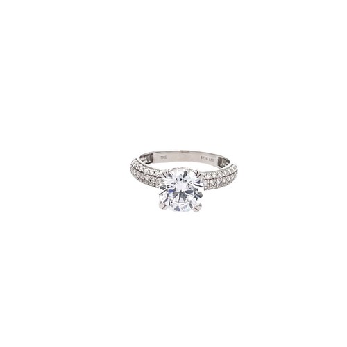 Round 2.5Ct Natural Diamond Solitaire 10K White Gold Ring Size 7 for ...