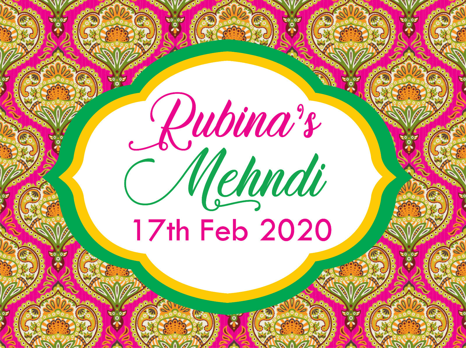 21 Glossy Personalised Wedding MEHNDI DHOLKI Henna Rectangular Stickers ...