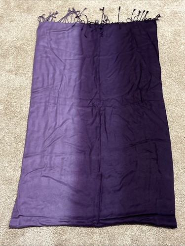 Vintage Long Rectangle Scarf Shawl Wrap Purple Ombre Fringed Ends 72 ...
