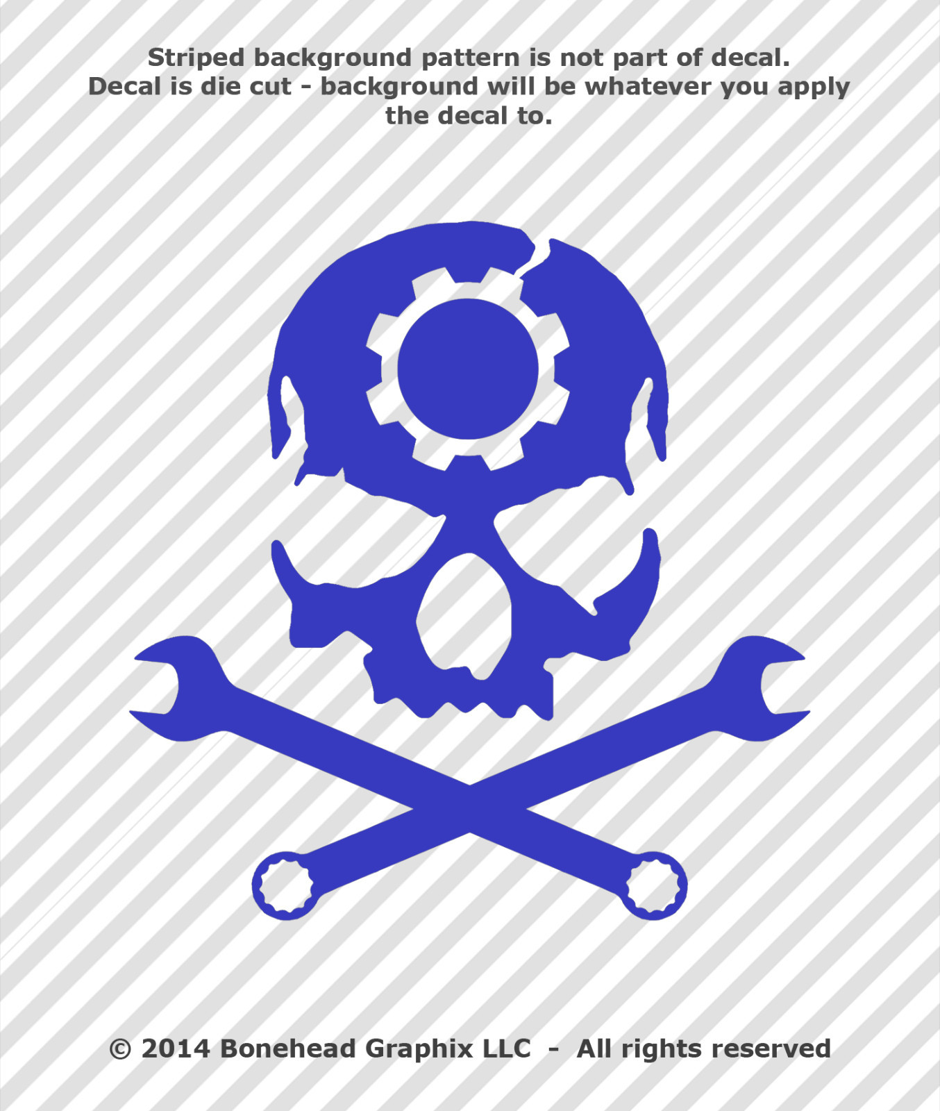 Gear Skull With Wrenches Mechanic Maintenance Vinyl Decal Sticker - 25 ...