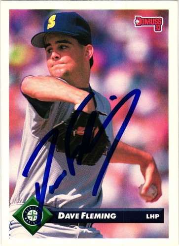 Dave Fleming signed 1993 Donruss MLB Baseball Card #243 AUTO Mariners ...