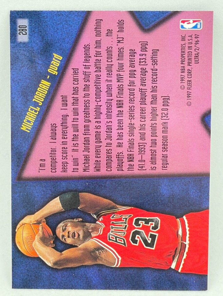 1996-97 Fleer Ultra Michael Jordan Step-It-Up #280 Subset Chicago Bulls ...