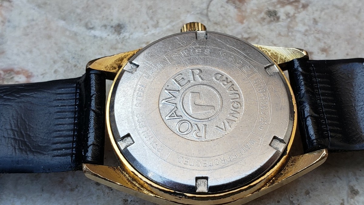 VINTAGE ROAMER VANGUARD MECHANICAL GOLD PLATED 30MM MENS VINTAGE ROAMER VANGUARD MECHANICAL GOLD PLATED 30MM MENS