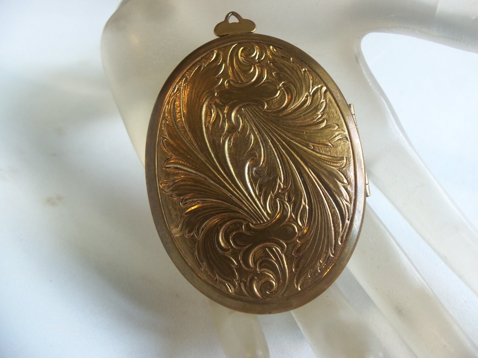 Antique Large Gold filled Spiraling Oval Locket for Necklace 2.25 inch ...