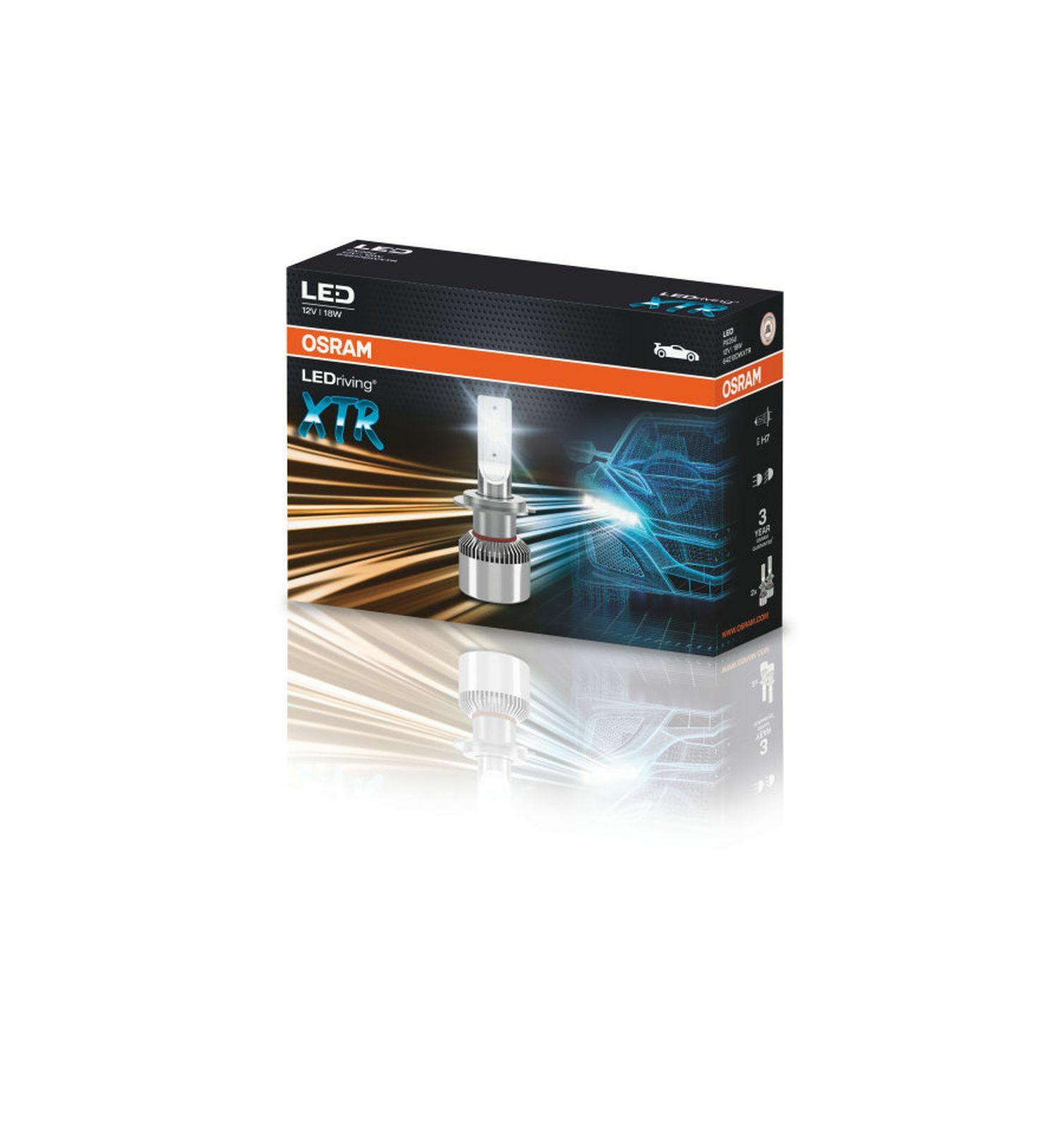 Osram H7 LED XTR 6000K White Headlight Bulbs (x2) h7 18W PX26d ...
