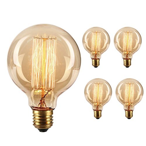 Vintage Edison Bulb,Large Round Edison Antique Light Bulbs-G30/G95 120V ...