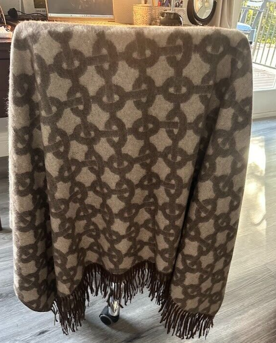 Williams Sonoma Brown Geo Chain Link Throw Cashmere 50 x 70 Orig. $399 ...