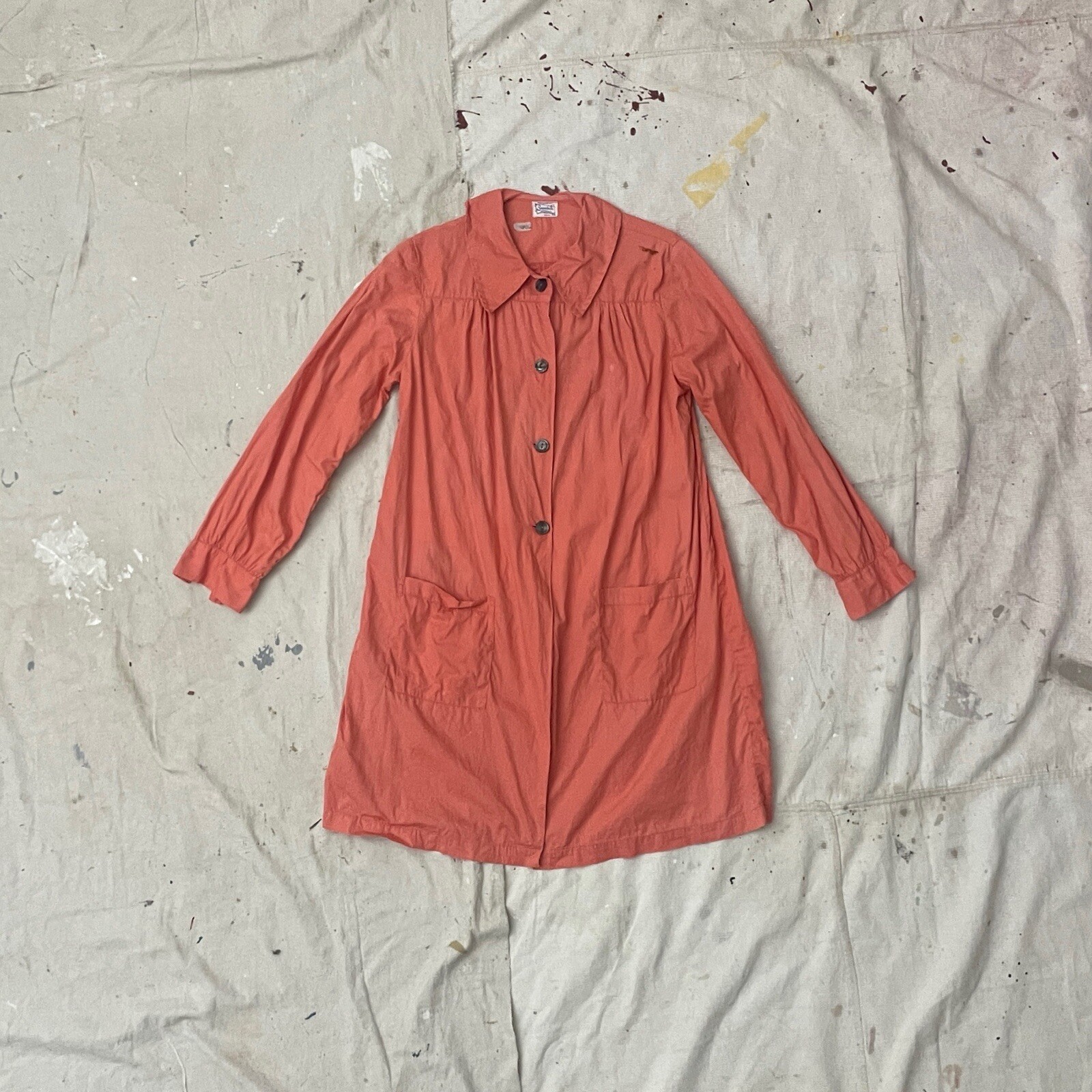 Vintage 1930s/1940s Cotton Collared Button Front Arti… - Gem