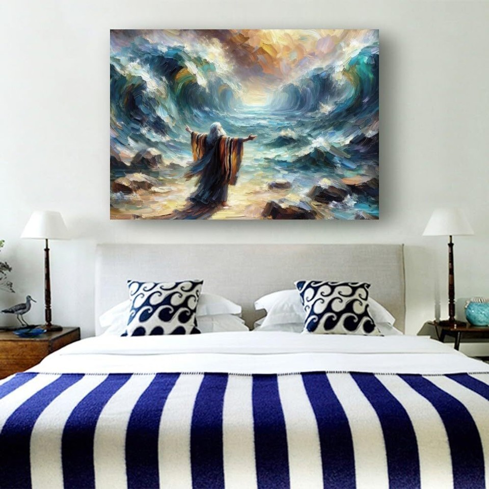 Moses Parting The Red Sea Wall Art Bible Painting Posters Art Prints ...