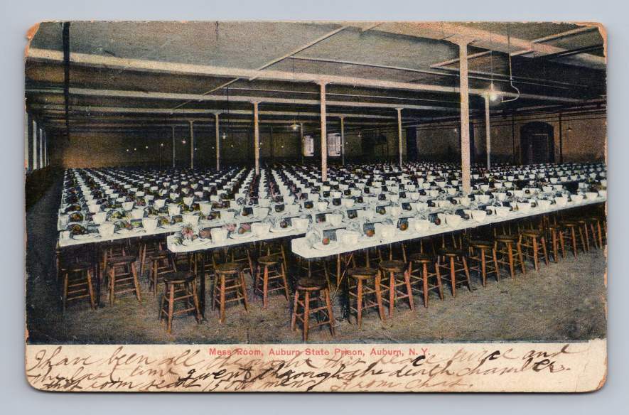 Mess Room ~ New York State Prison Cafeteria AUBURN NY Antique Postcard ...