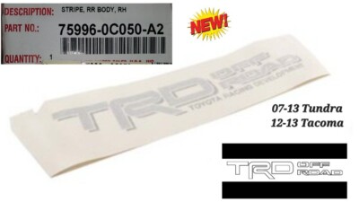 Genuine Toyota 07 08 09 10 11 12 13 TUNDRA 12 13 TACOMA TRD Decal ...
