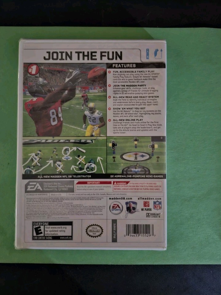 New Nintendo Wii MADDEN NFL 08 AUTHENTIC CIB FOOTBALL GAME Steve McNair ...