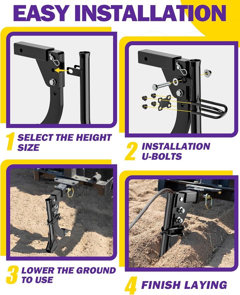 Pipe Layer Attachment Fits Any 3-Point Hitch Mounted Ripper Hitch Lawn ...