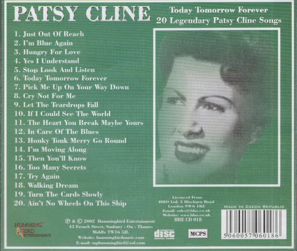 Today, Tomorrow & Forever by Patsy Cline - 2002, CD, Import Humming ...