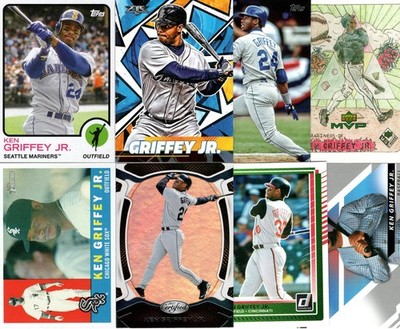 A LOT OF (8) TOPPS PANINI KEN GRIFFEY JR. BASE & INSERT CARDS MARINERS ...
