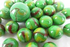 25 Glass Marbles DRAGON Green/Red/yellow game vtg style Shooter Taws ...