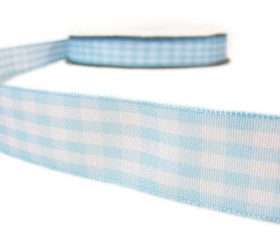 5 Yards Pastel Baby Blue White Gingham Check Plaid Ribbon 7/8"W | eBay