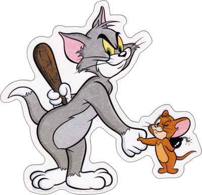 Sticker - Tom & Jerry Shaking Hands Classic Cartoon Show Weapons Decal ...