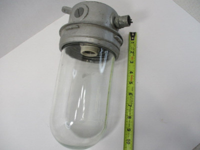 HUBBELL # VB-250 Glass Globe Light Fixture, Housing, Glass is Excellent ...