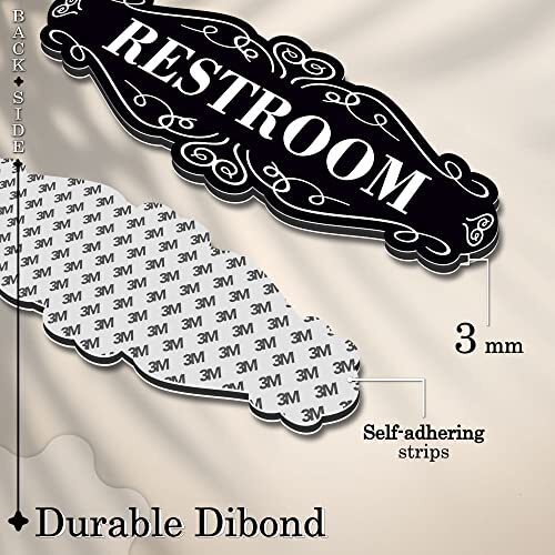 Restroom Sign for Door - 9x3 Dibond Unisex Bathroom Sign - Restroom ...