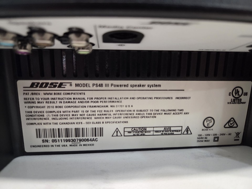 Bose PS48 III Subwoofer NOT TESTED/NO CORDS V35 AV35 V25 AV18 AV38 AV48 | eBay