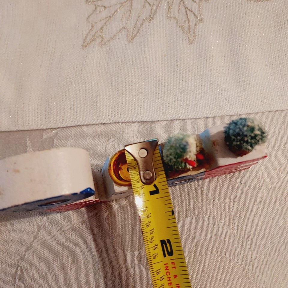 Vintage Christmas Wooden Candle Holder Word Peace Bottle Brush Tree ...