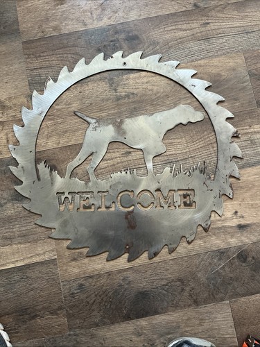 Homemade Bird Dog Welcome Plasma Cut Metal Art Sign Hanging Wall Decor ...