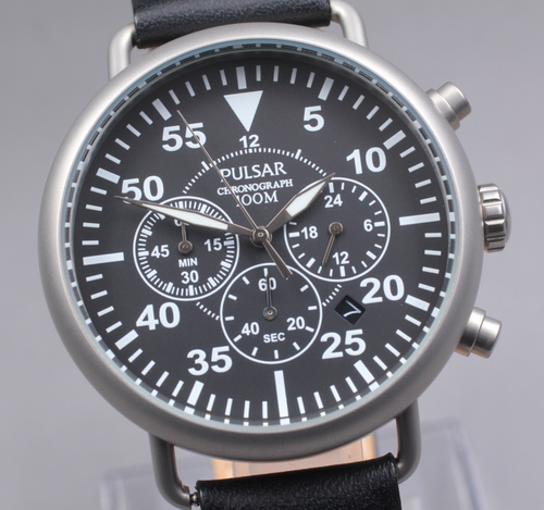 [N MINT] SEIKO PULSAR Pilot Chronograph VD53-X132 Quartz 44mm Men's ...