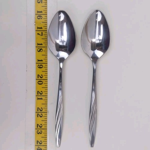 Vintage American Stainless USA IS Spoon Serving Spoons Flair Silverware ...