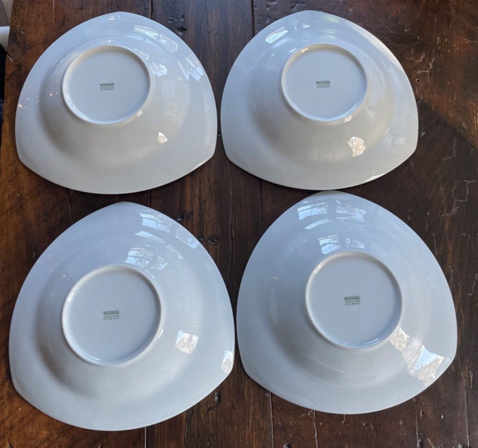 Lot of 4 Thomas Rosenthal Group Triangular Vario White 11" Pasta Bowls ...