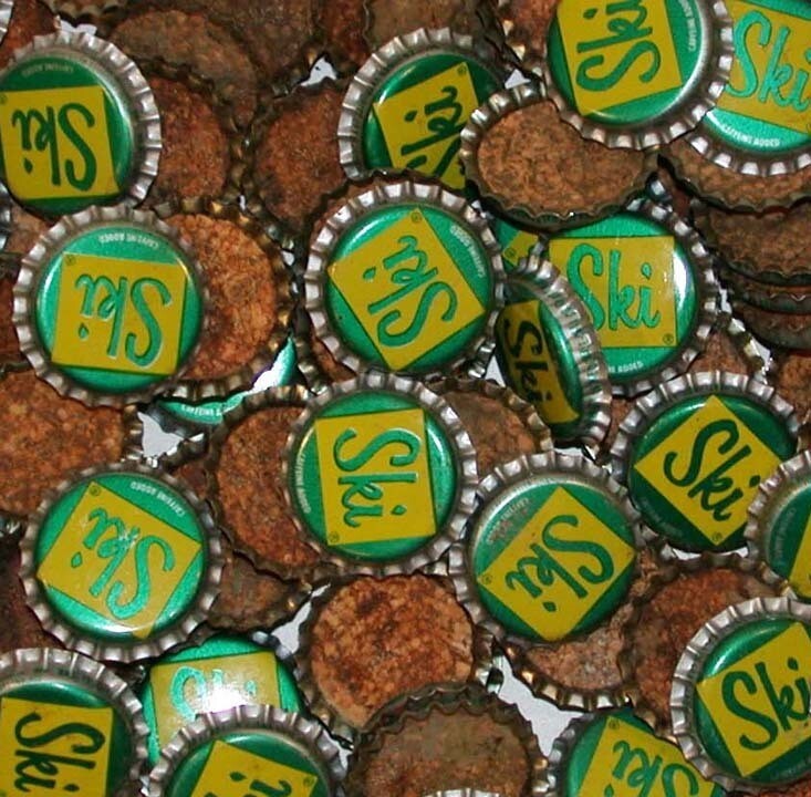 Soda pop bottle caps Lot of 12 SKI cork lined unused and new old stock